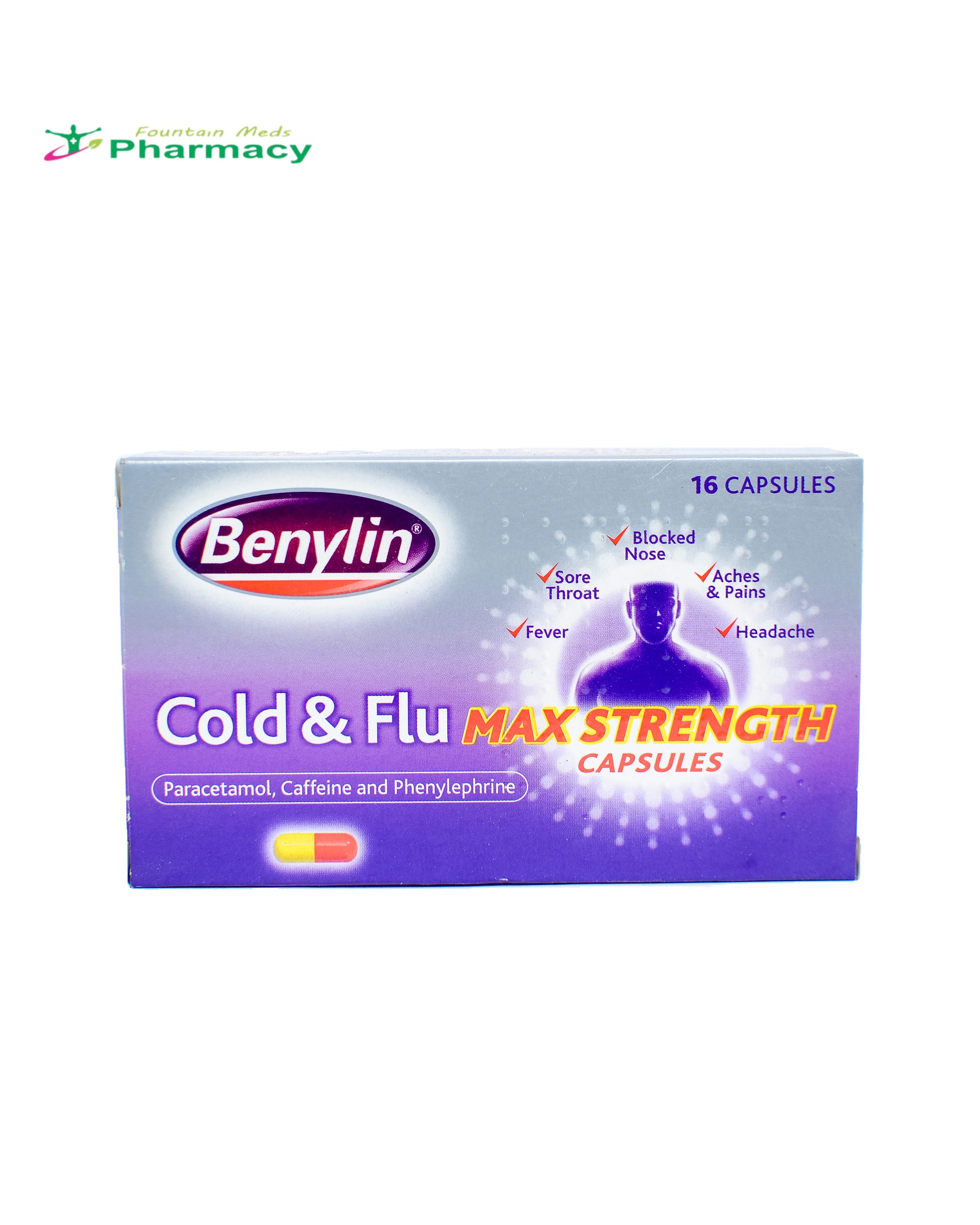 Benylin Cold & Flu max caps – Fountain Meds